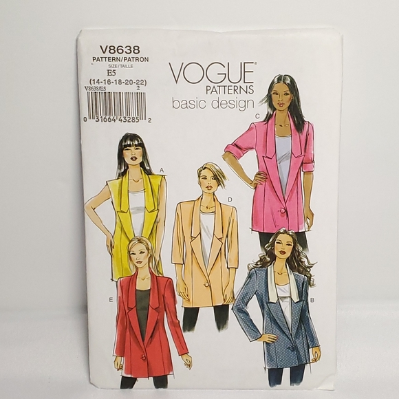 Vogue | Jackets & Coats | Vogue V8638 Plus Sizes 422 Sewing Pattern ...